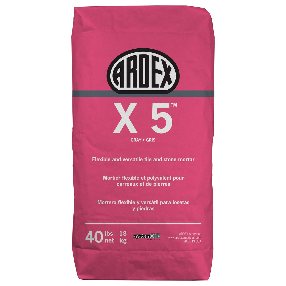 Ardex X5 Flexible, Versatile Tile and Stone Mortar (40 lb bag)